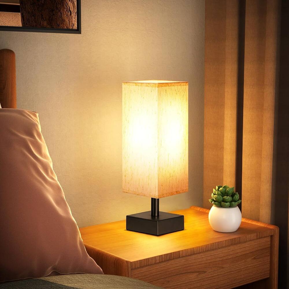 RTMB Small Table Lamp – Minimalist Fabric Shade, Bedside & Desk Light ...
