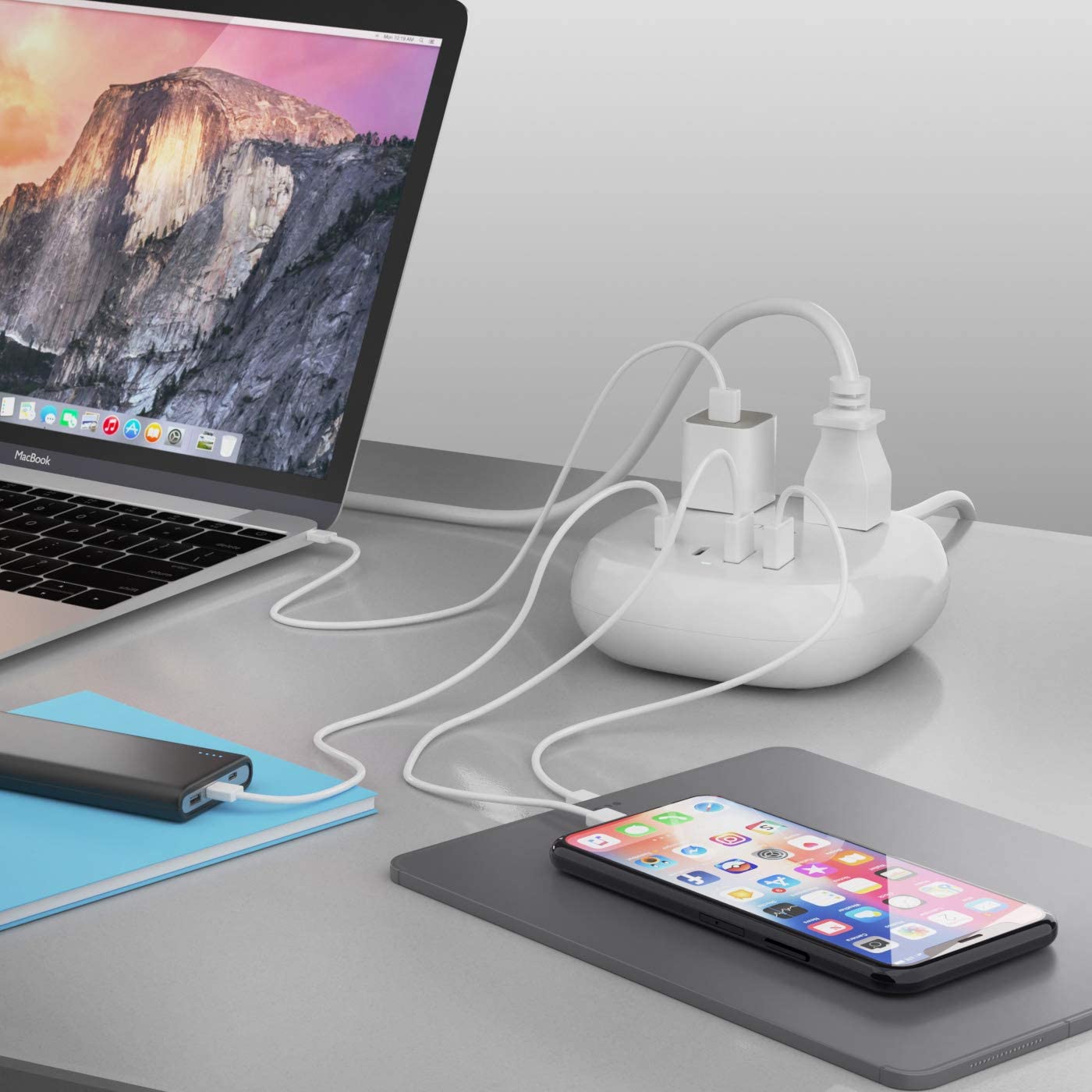 Ceptics 65W USB Power Strip – Compact Surge Protector with Dual USB A ...