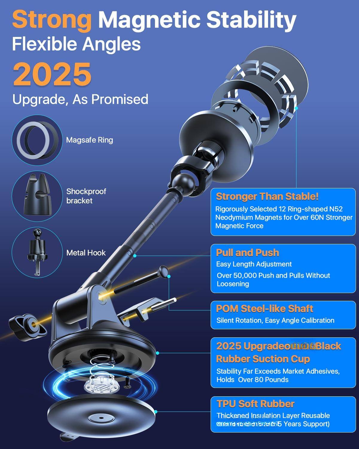 COTTAGE 2025 Upgraded For Magsafe Car Mount Magnetic Cell Phone Holder ...