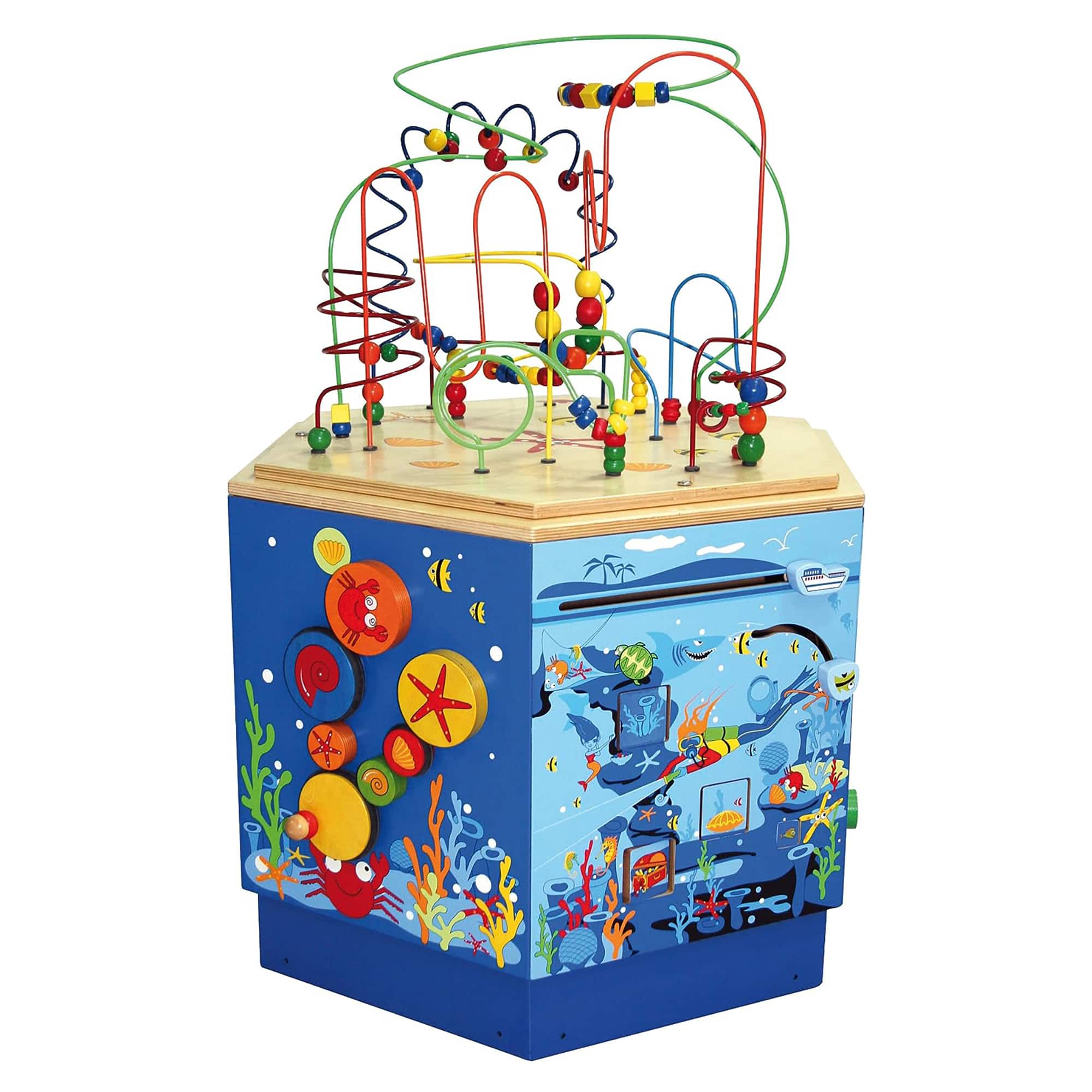 Best Buy: Hape Coral Reef Wooden Activity Center Table Kids Multi ...