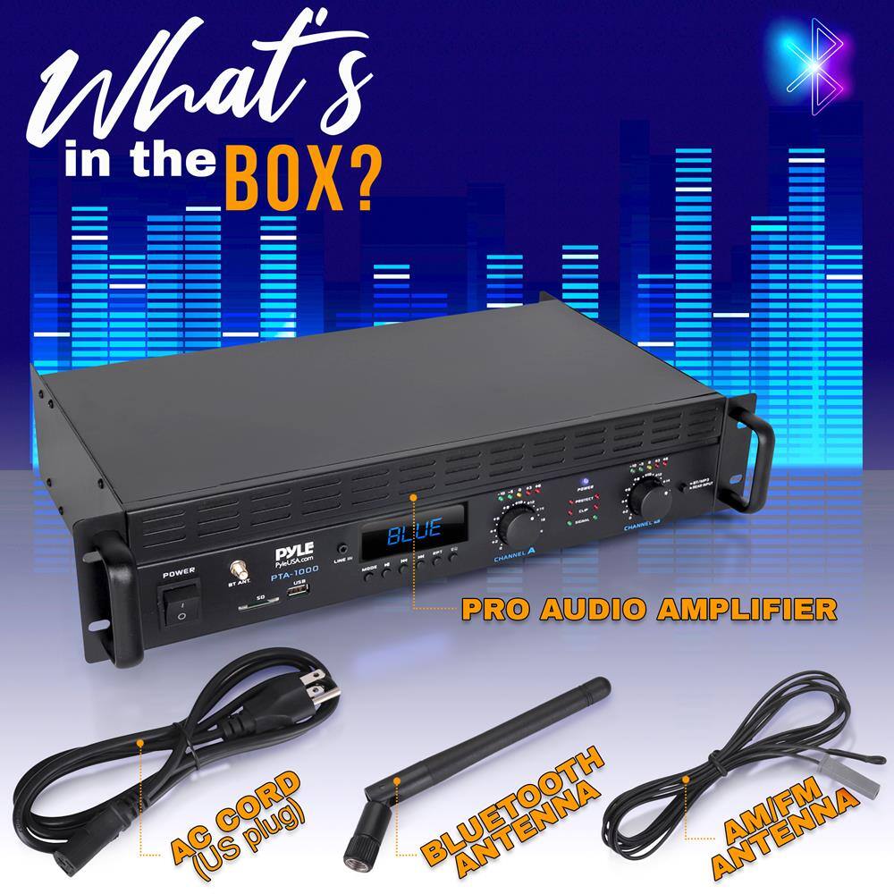 Pyle 2 Ch. Bluetooth Pro Audio Amplifier Black PTA1000BT - Best Buy