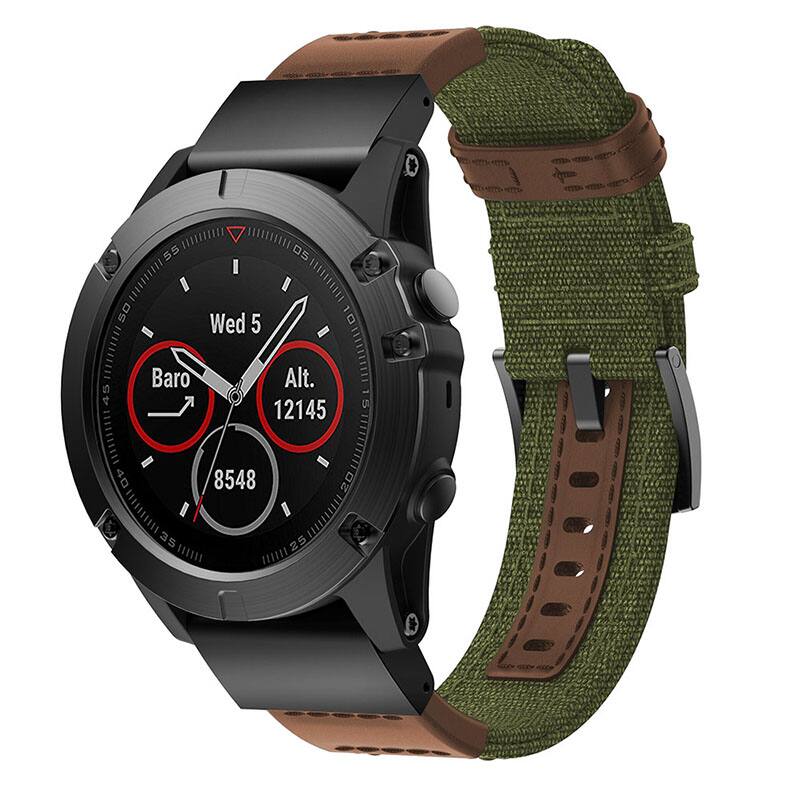 StrapsCo Rugged Canvas Band QuickFit 26 Watch Strap For Garmin Enduro 3 ...