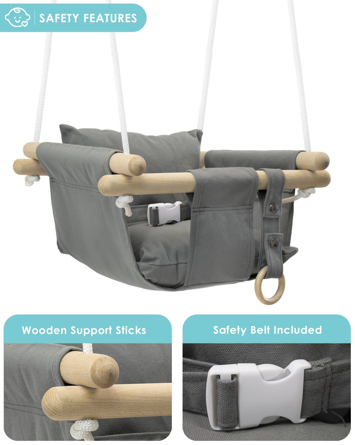 Sorbus Canvas Baby Swing Seat for Outdoor and Indoor Use, Hanging Swing ...
