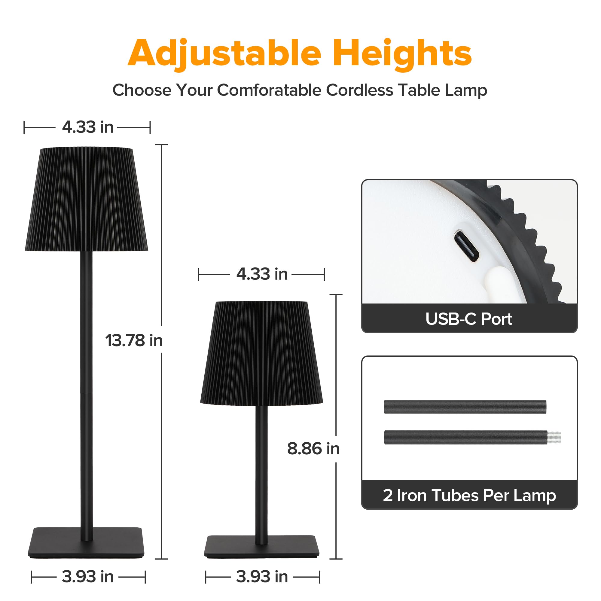Dazzling Pops LUTEC Cordless Table Lamp 6000mAh Rechargeable Battery ...