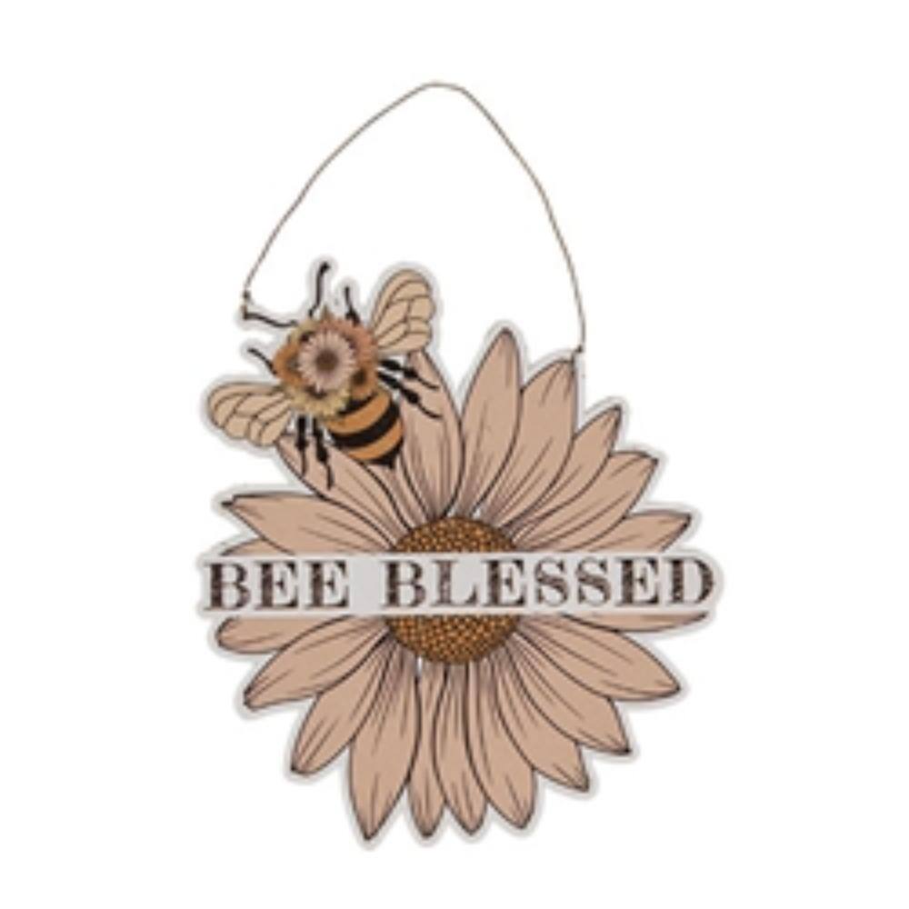 BreeBe Blessed Bee Flower Wooden Hanger 3 Asstd Multicolor G38453 ...