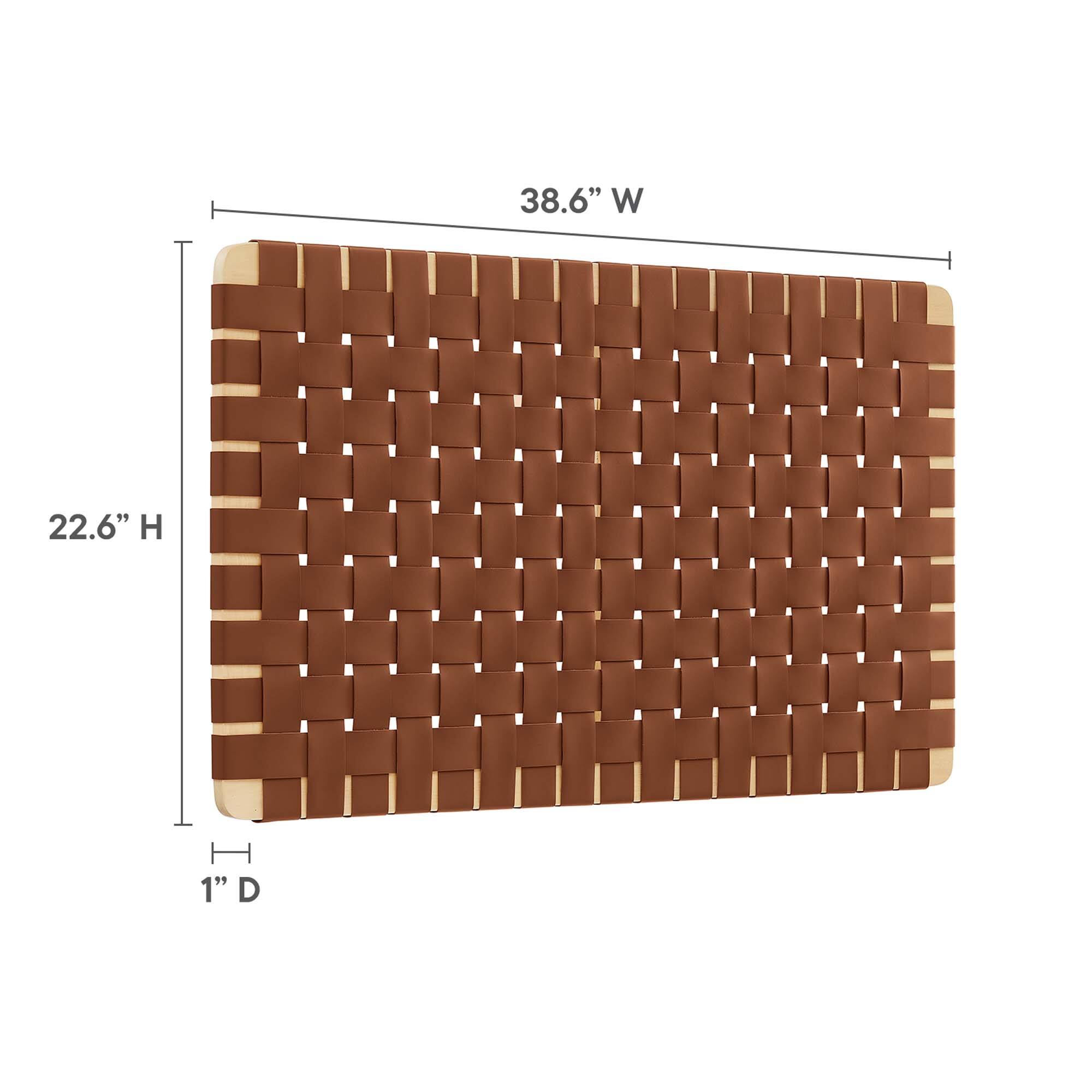 Sparta Weave Wall Mount Vegan Leather Twin Headboard by Modway Brown ...