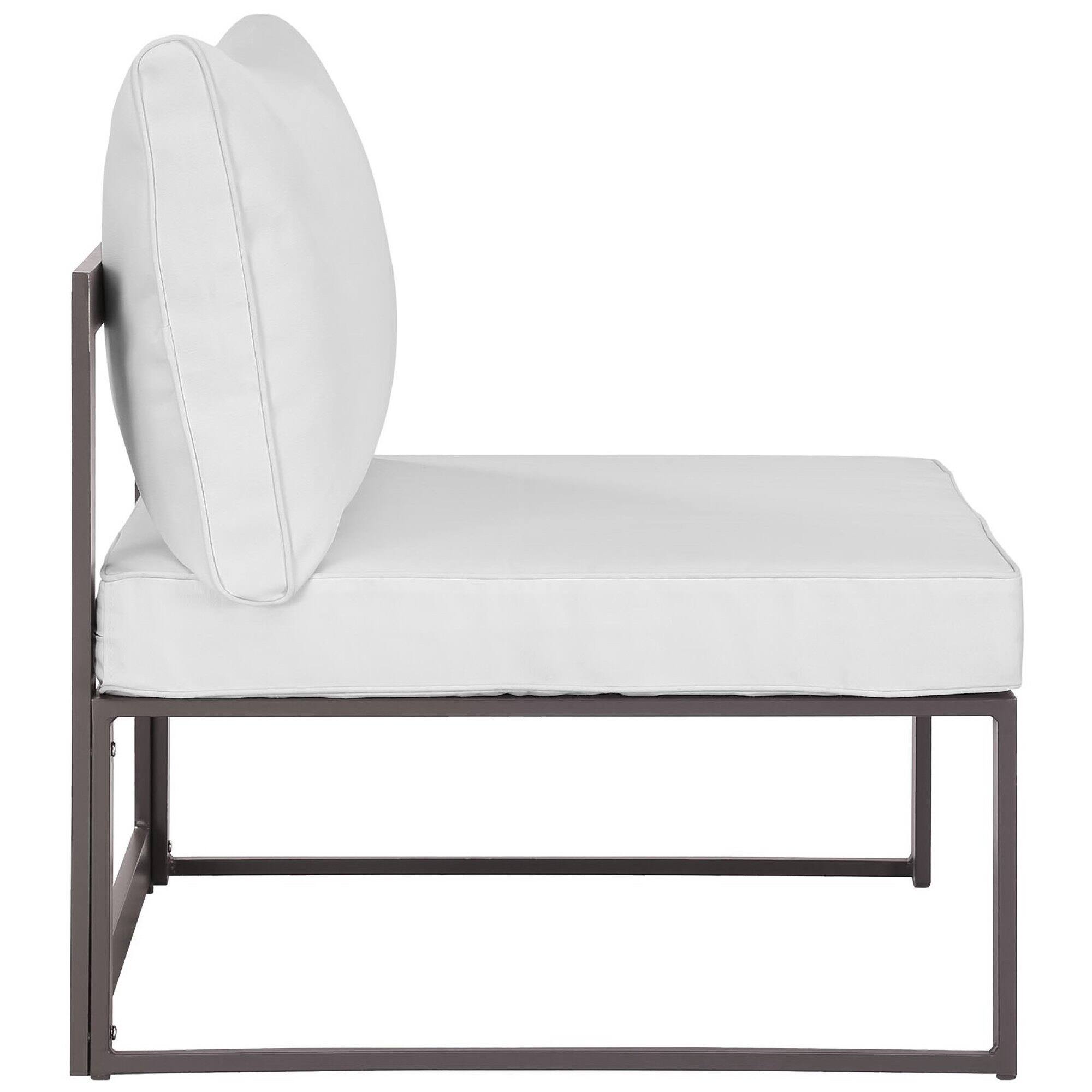 Fortuna Armless Outdoor Patio Chair by Modway Brown White EEI-1520-BRN ...