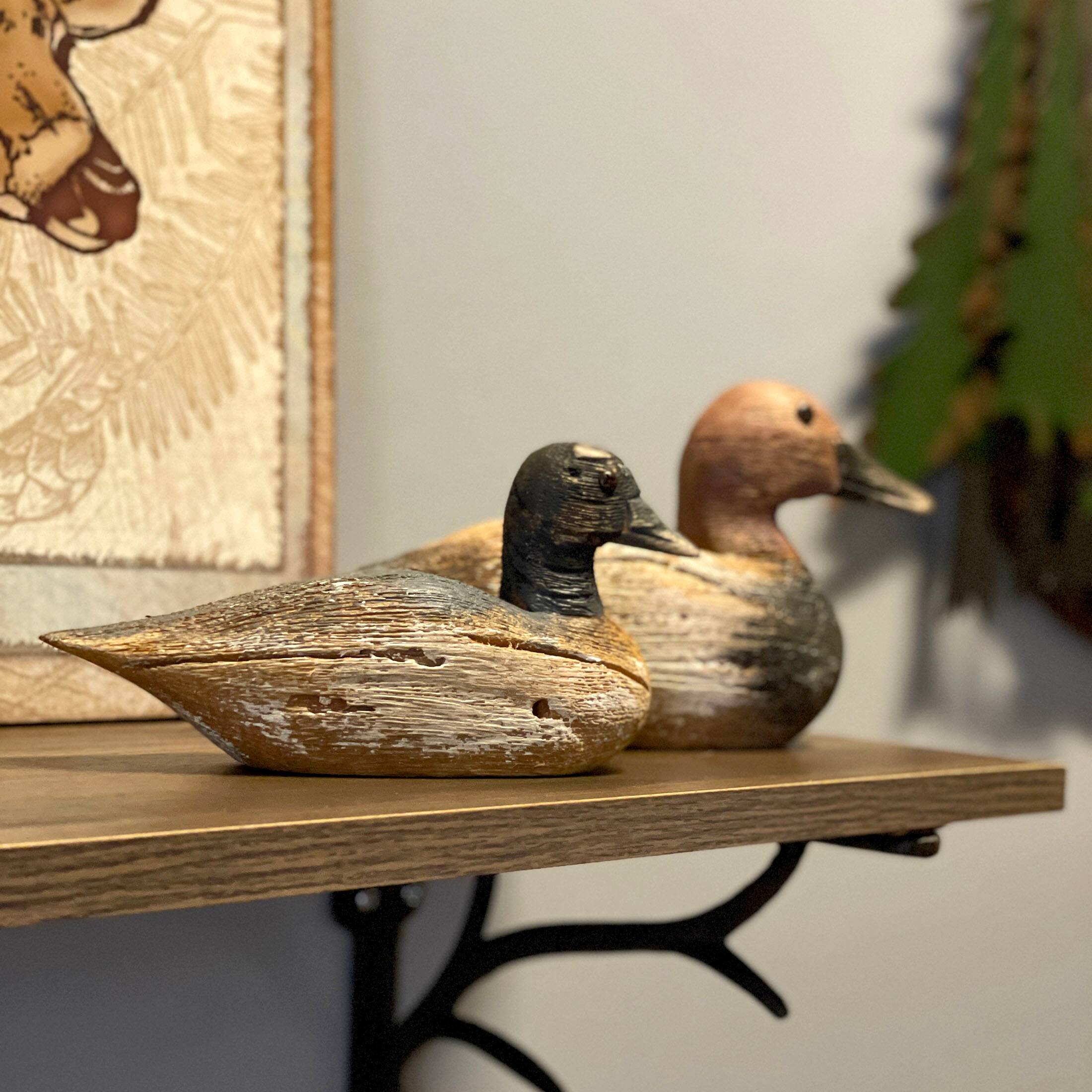 Things2Die4 Set of 2 Rustic Wooden Duck Decoy Figurines 9.5" & 7.5 ...