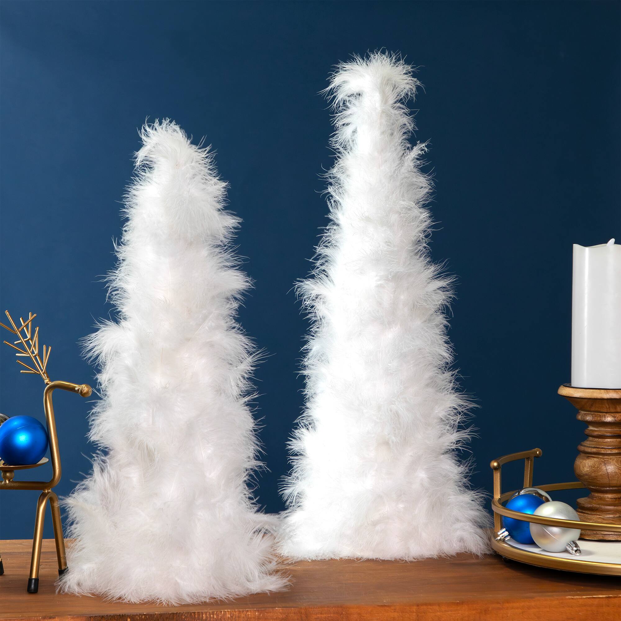 Northlight Layered Wispy Feather Cone Tree Christmas Decoration 16 ...