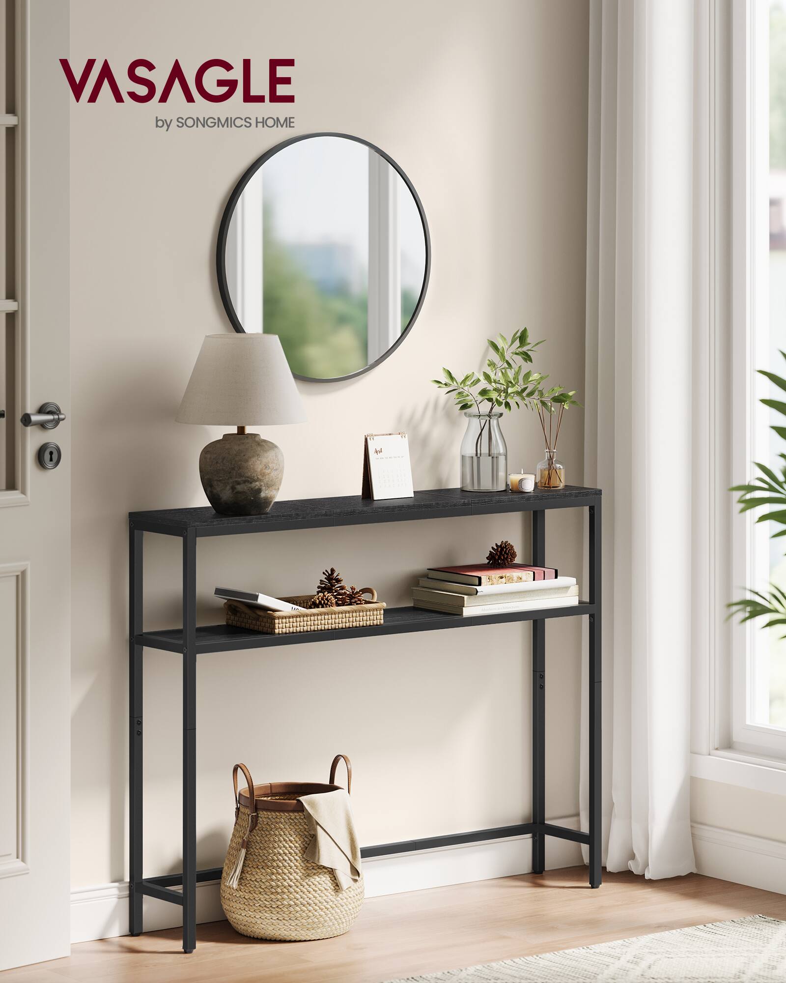 Songmics Home Console Table, 2 Tier Sofa Table, 7.9 x 39.4 x 31.5 ...