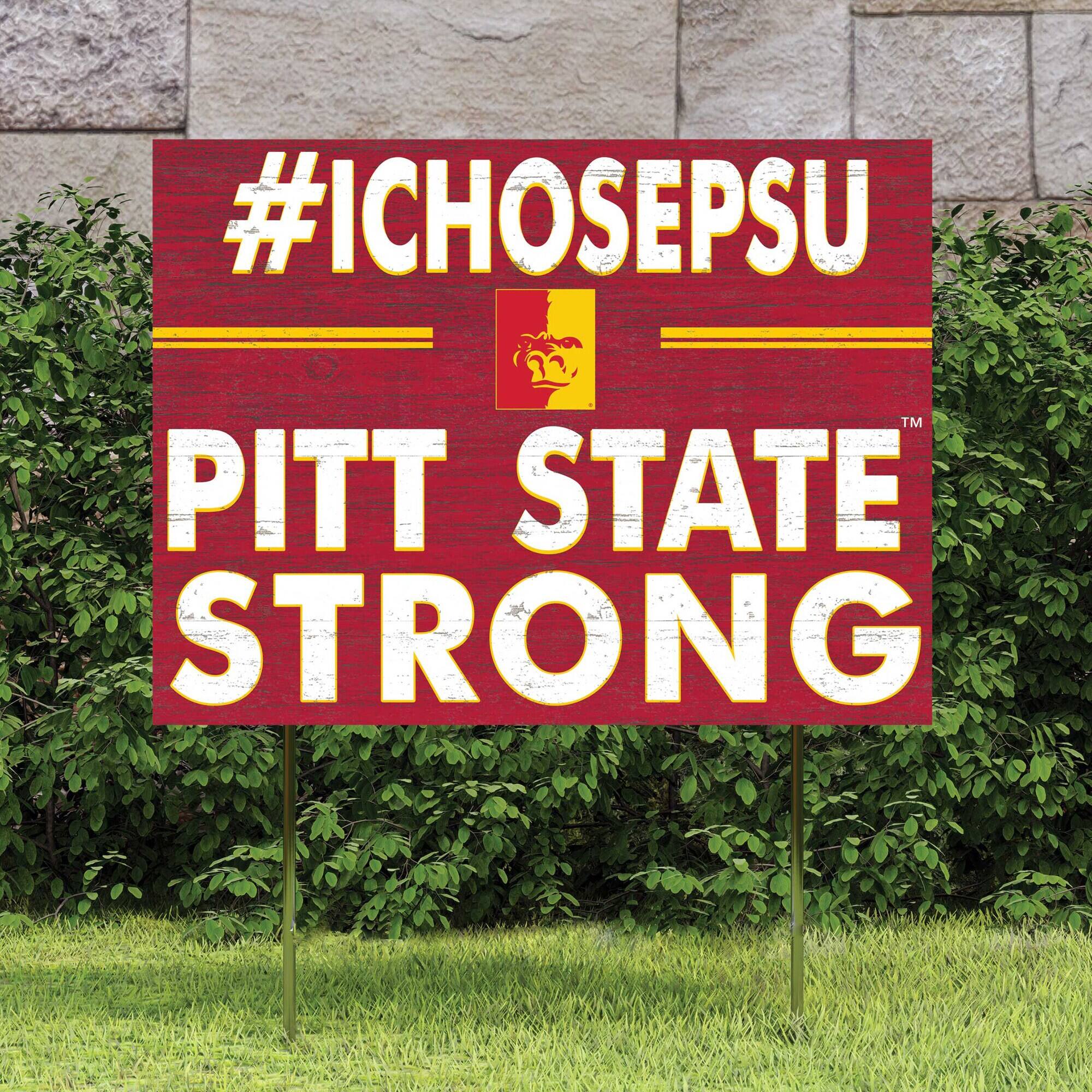 Jardine Pittsburg State Gorillas 18'' x 24'' I Chose Lawn Sign Red ...