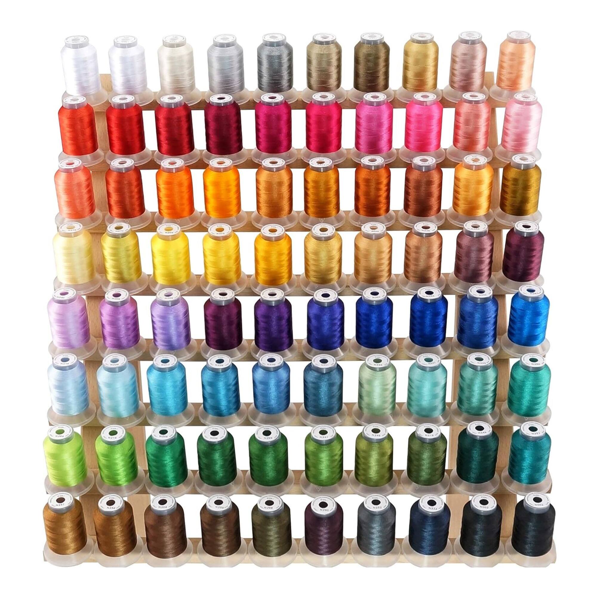 Brother New Brothread 80 Spools Polyester Embroidery Thread Kit 500M ...