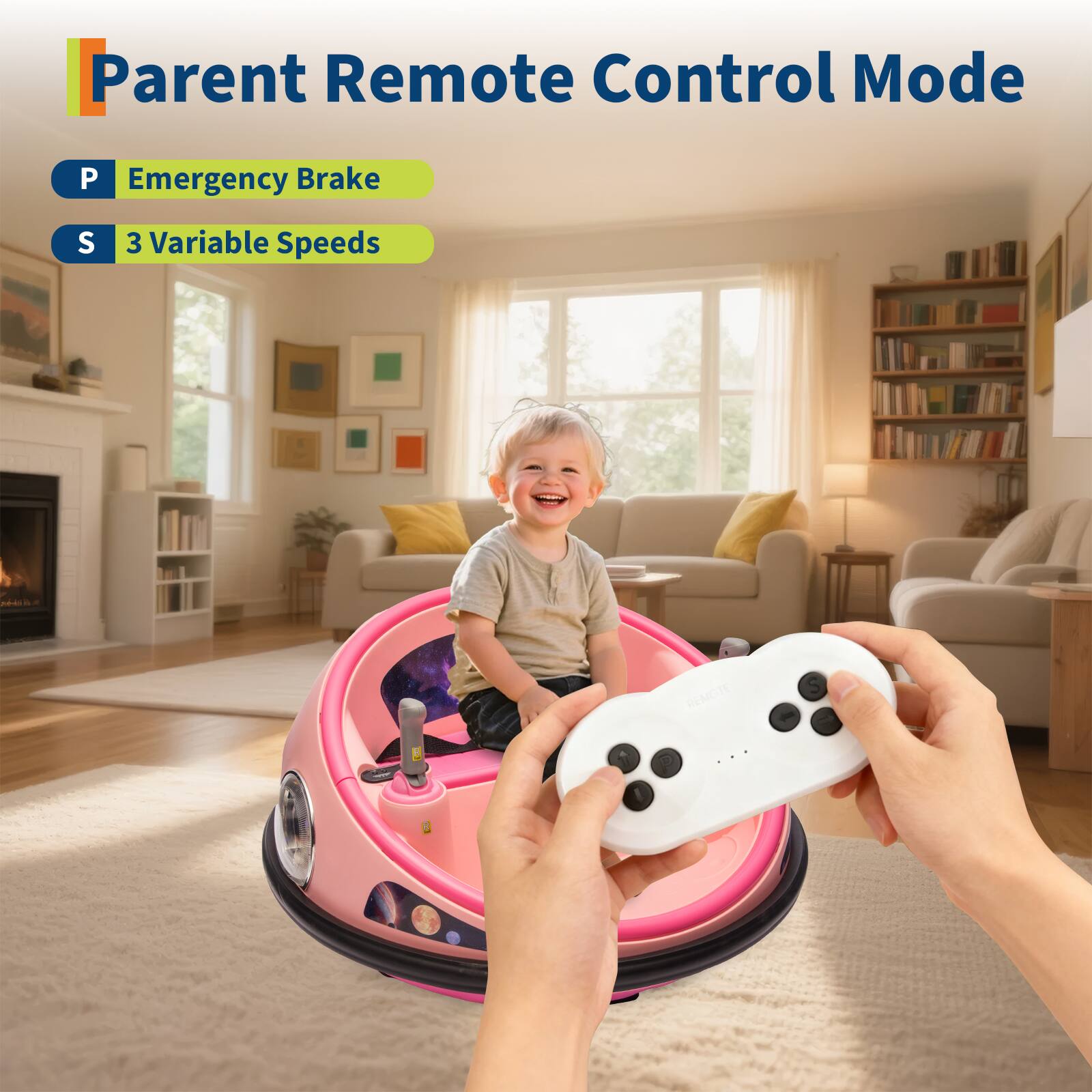 GARVEE 12V Kids Bumper Car, 360° Spin & Remote Control, 2 Speeds, Music ...