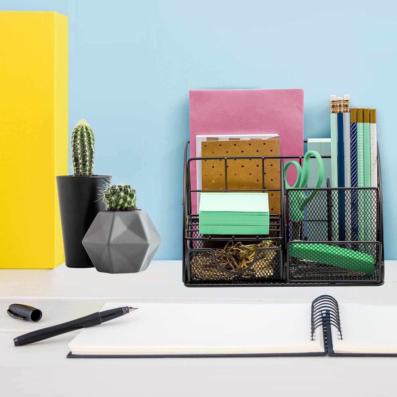 Sorbus Desk Organizer, All in One Stylish Mesh Desktop Caddy Includes ...