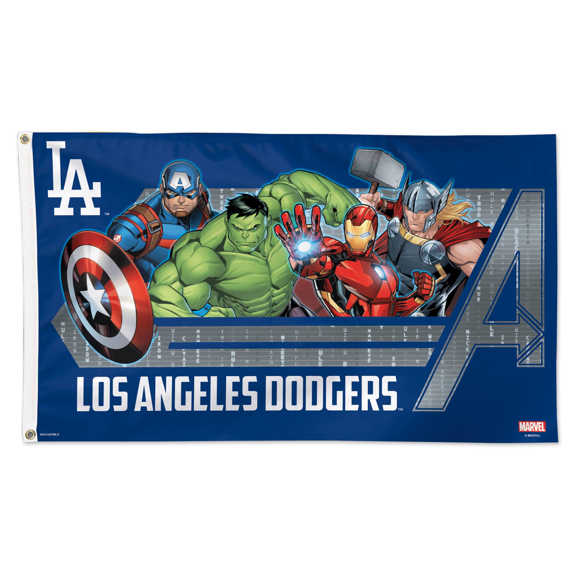 WinCraft Los Angeles Dodgers 3' x 5' Single Sided Deluxe Avengers Flag ...