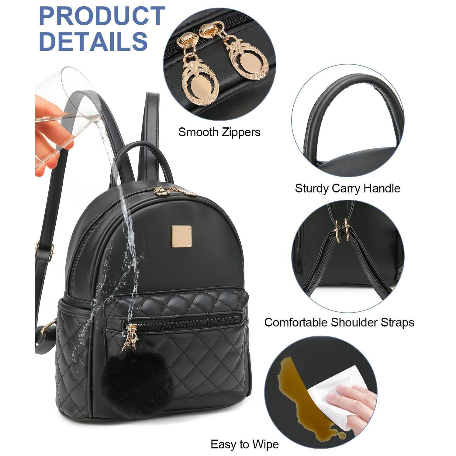 Cozy Serene Fashion Mini Backpack Purse Small Cute Plaid Leather Women ...