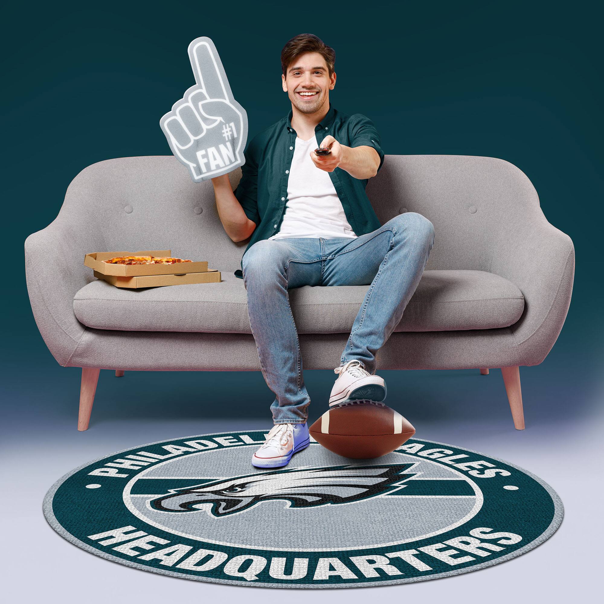 Imperial Philadelphia Eagles Round Headquarters Rug Green 203466980 ...