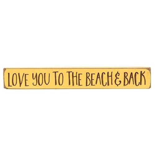 BreeBe Love You to the Beach and Back Engraved Block 12" Yellow G8335 ...
