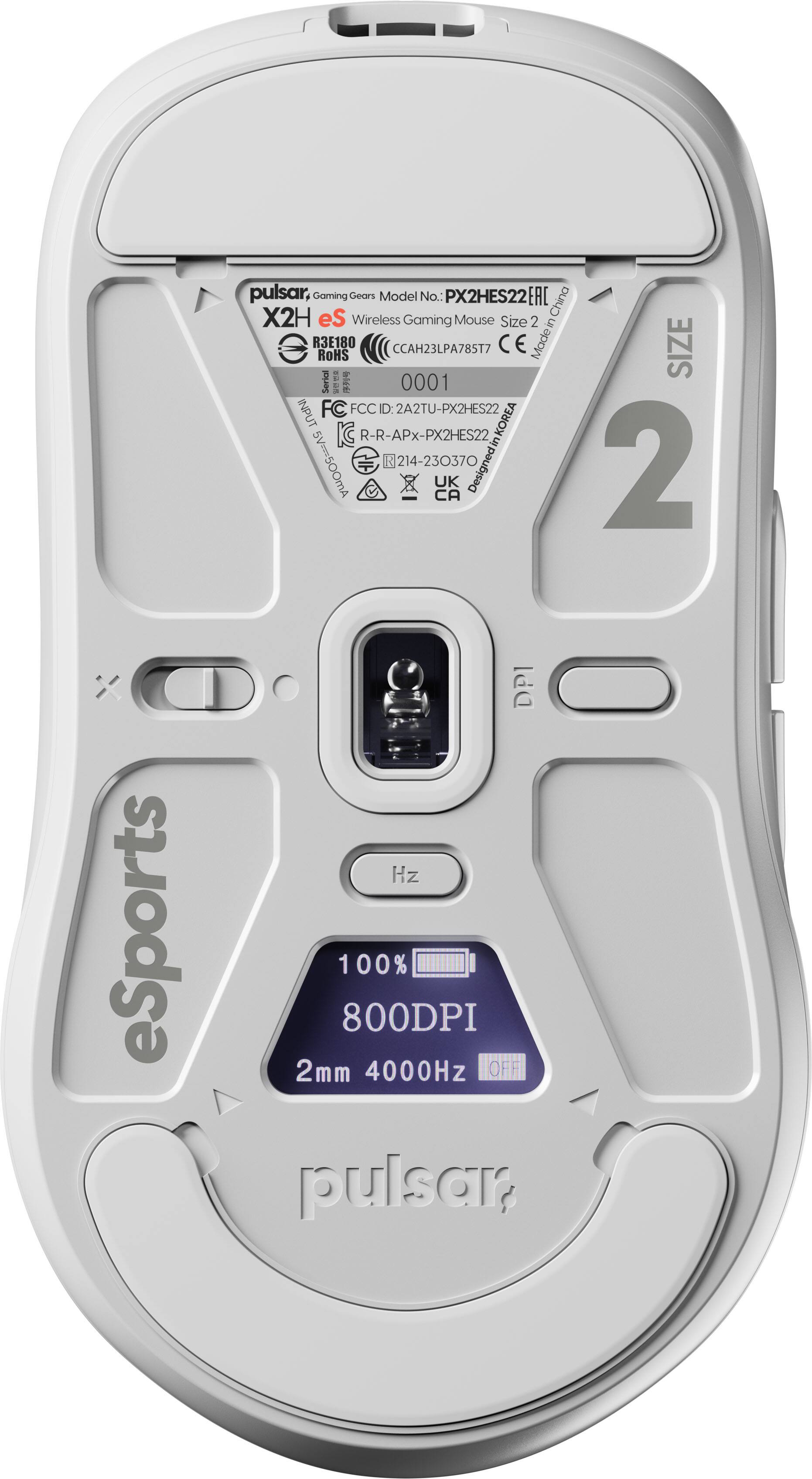 Pulsar X2H eS Medium Wireless Gaming Mouse Wireless White PX2HES22 ...