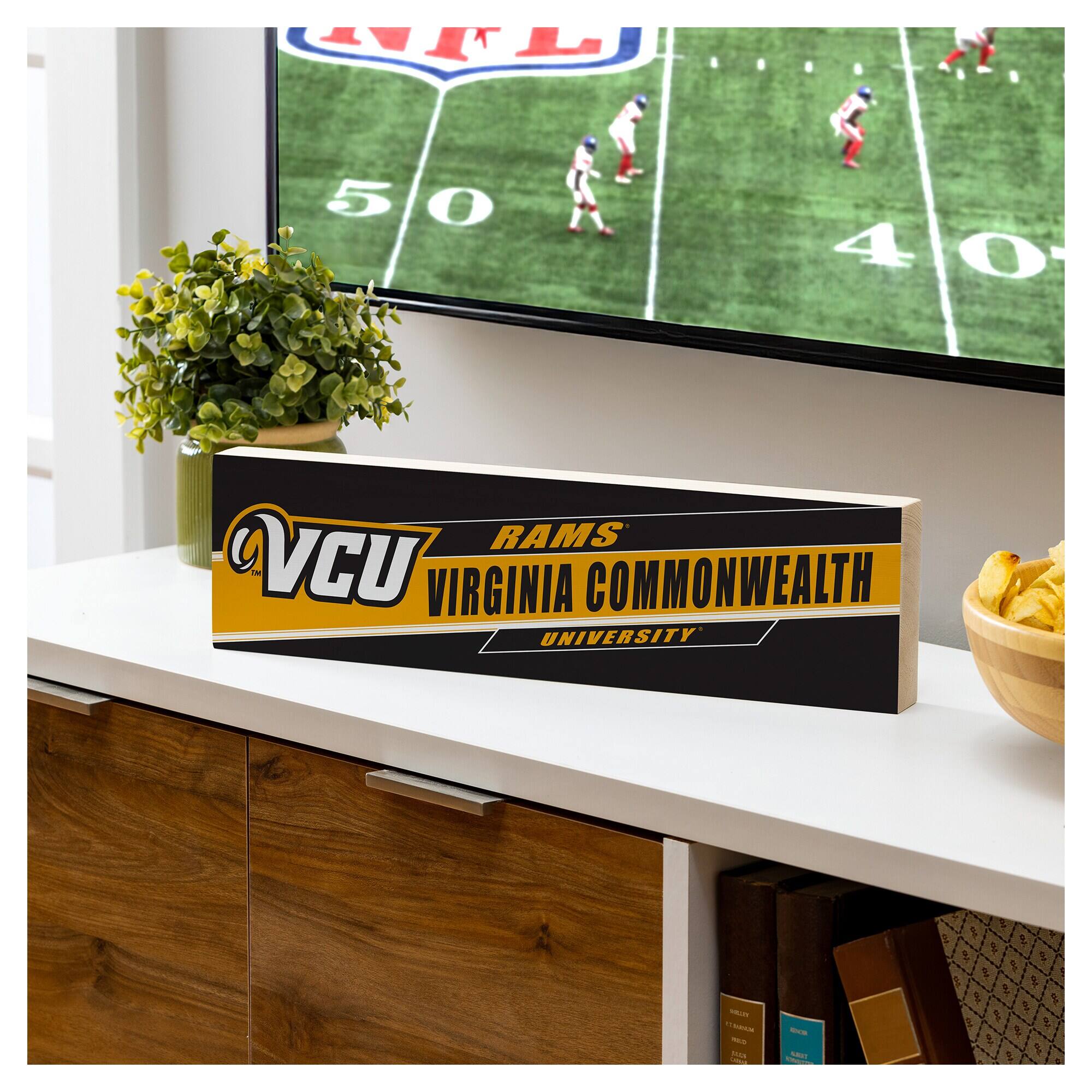 Evergreen Enterprises VCU Rams 5" x 18" Shadow Logo Wood Mantle Sign ...