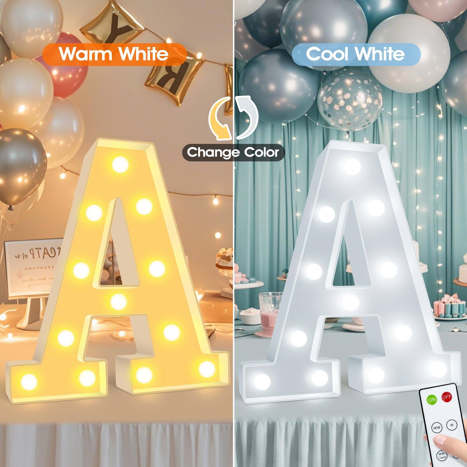 Paradigms Interiors Light Up Letters Cool And Warm Marquee With Remote ...
