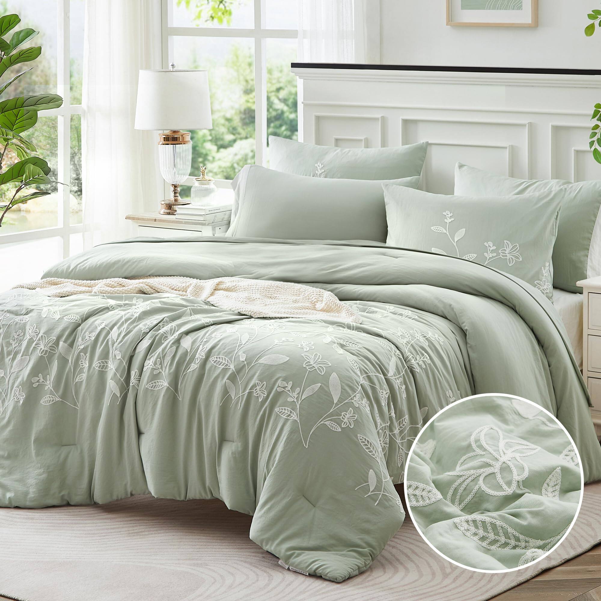 Paradigms Interiors Size Comforter Sets Embroidery Bedding 7 Pieces ...