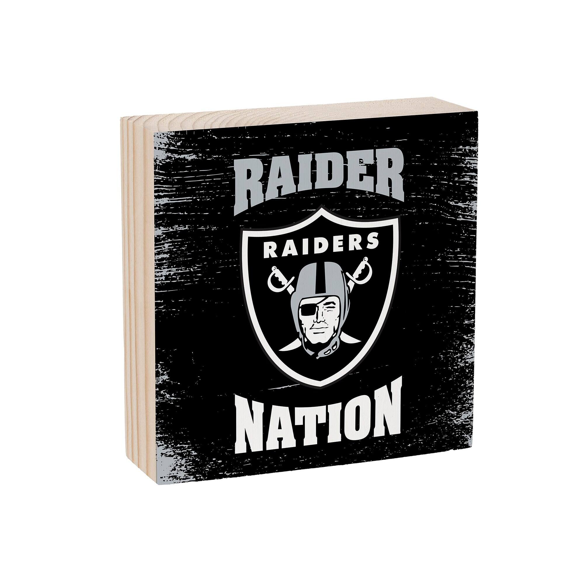 Evergreen Enterprises Las Vegas Raiders 6" Square Fan Chant Wood Block ...