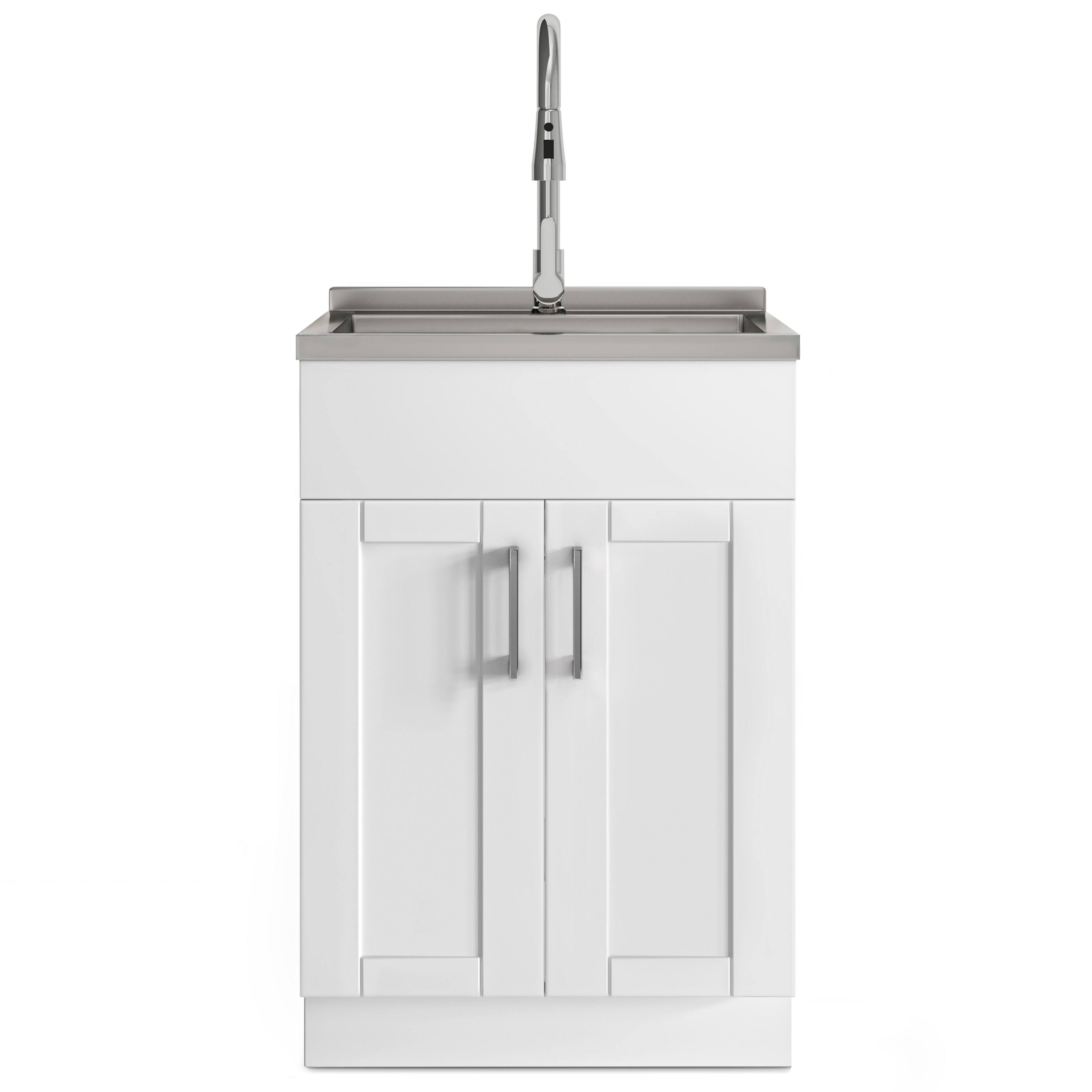 Modern Wide Shaker All In One 24 inch Laundry Utility Sink and Cabinet ...