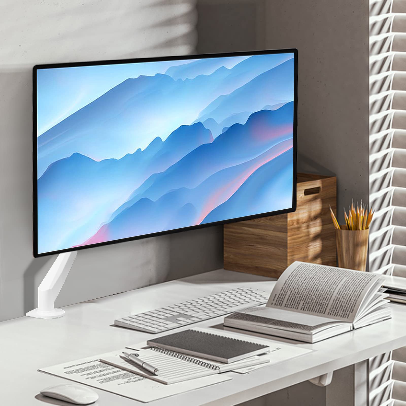 Hirose Alice Gas Spring Monitor Arm 32 Inch Adjustable Single Desk ...