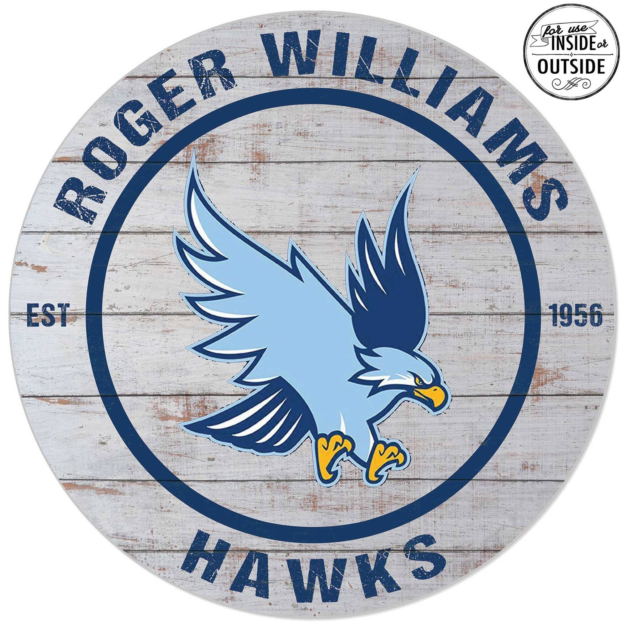 Jardine RWU Hawks 20'' Indoor/Outdoor Weathered Circle Sign White ...