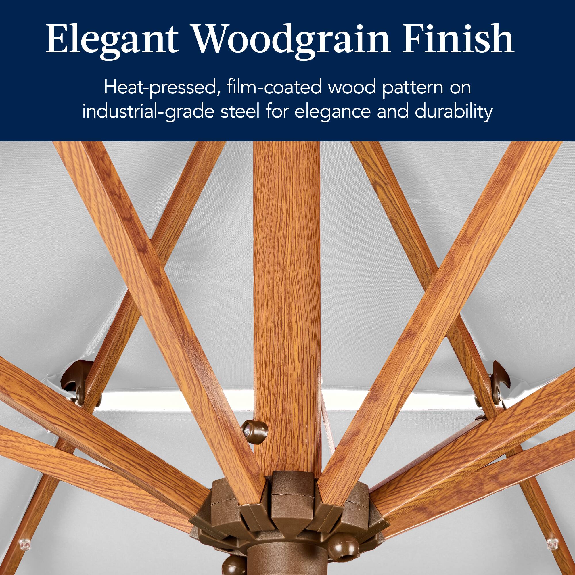 Best Choice Products Woodgrain Pattern 10ft 3 Tier Solar Patio Umbrella ...