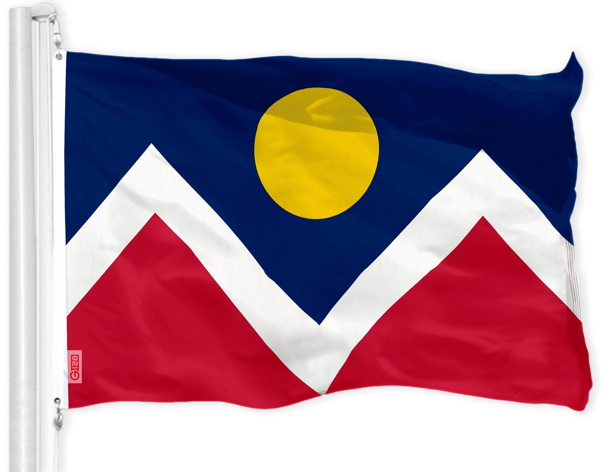 G128 Denver City Flag 3 x 5 ft Printed 150D Polyester Assorted Colors ...