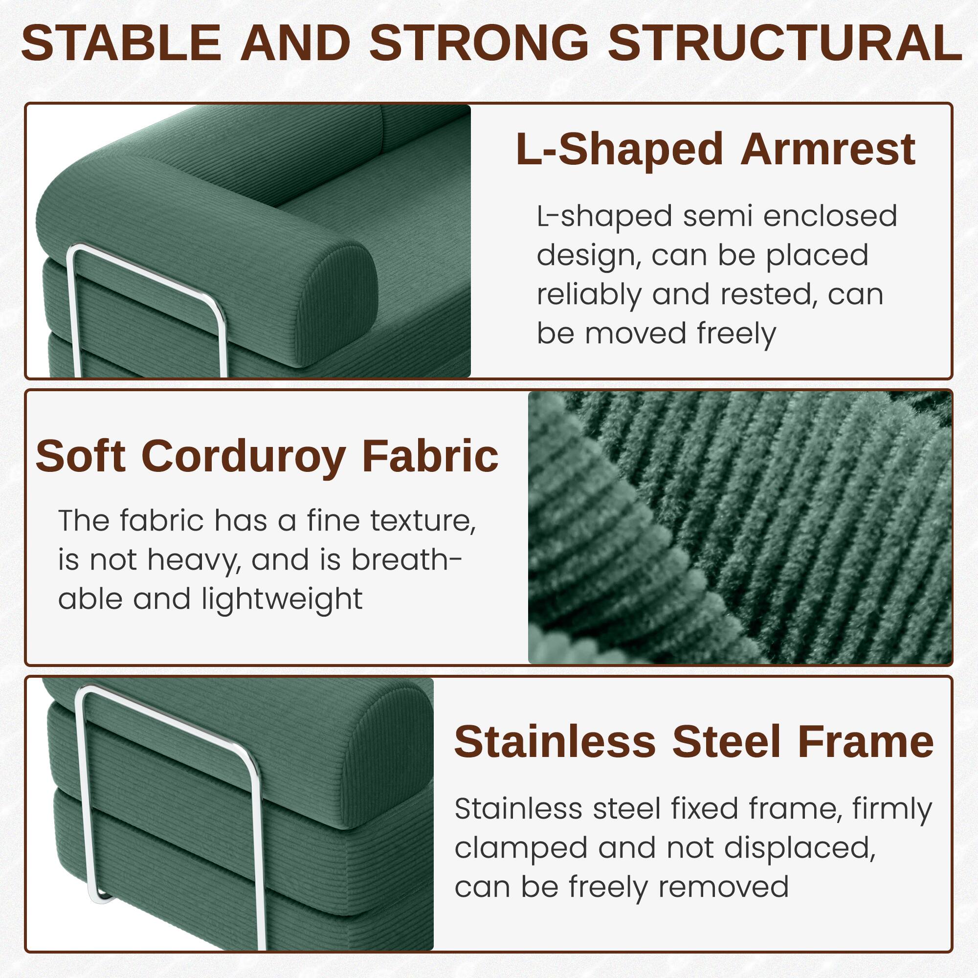 Brick Attic 4 in 1 Folding Convertible Floor Sofa Bed, 78 Inch ...