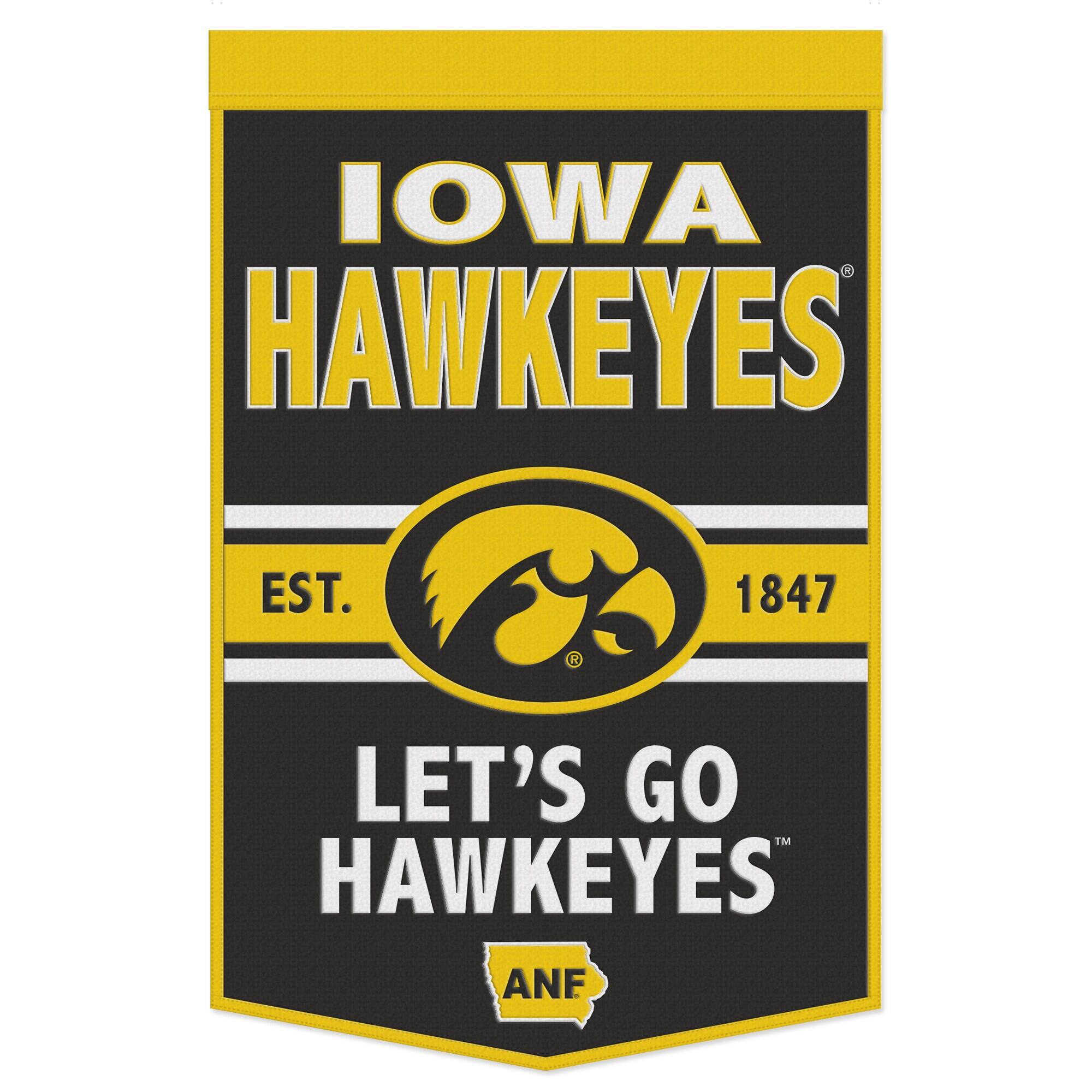WinCraft Iowa Hawkeyes 24" x 38" Primary Logo Banner Multicolor 4940437 ...
