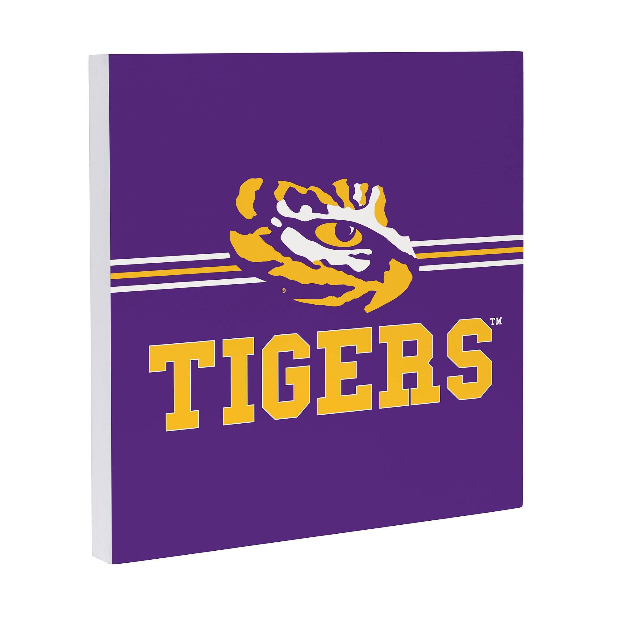 Evergreen Enterprises LSU Tigers 12" x 12" Wood Wall Sign Multicolor ...