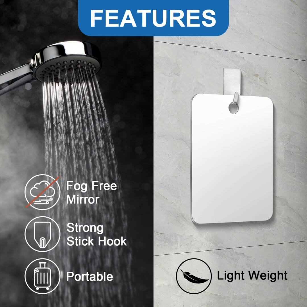 Pacoar Cade Shower Mirror Fogless For Shaving Bathroom Accessories No ...