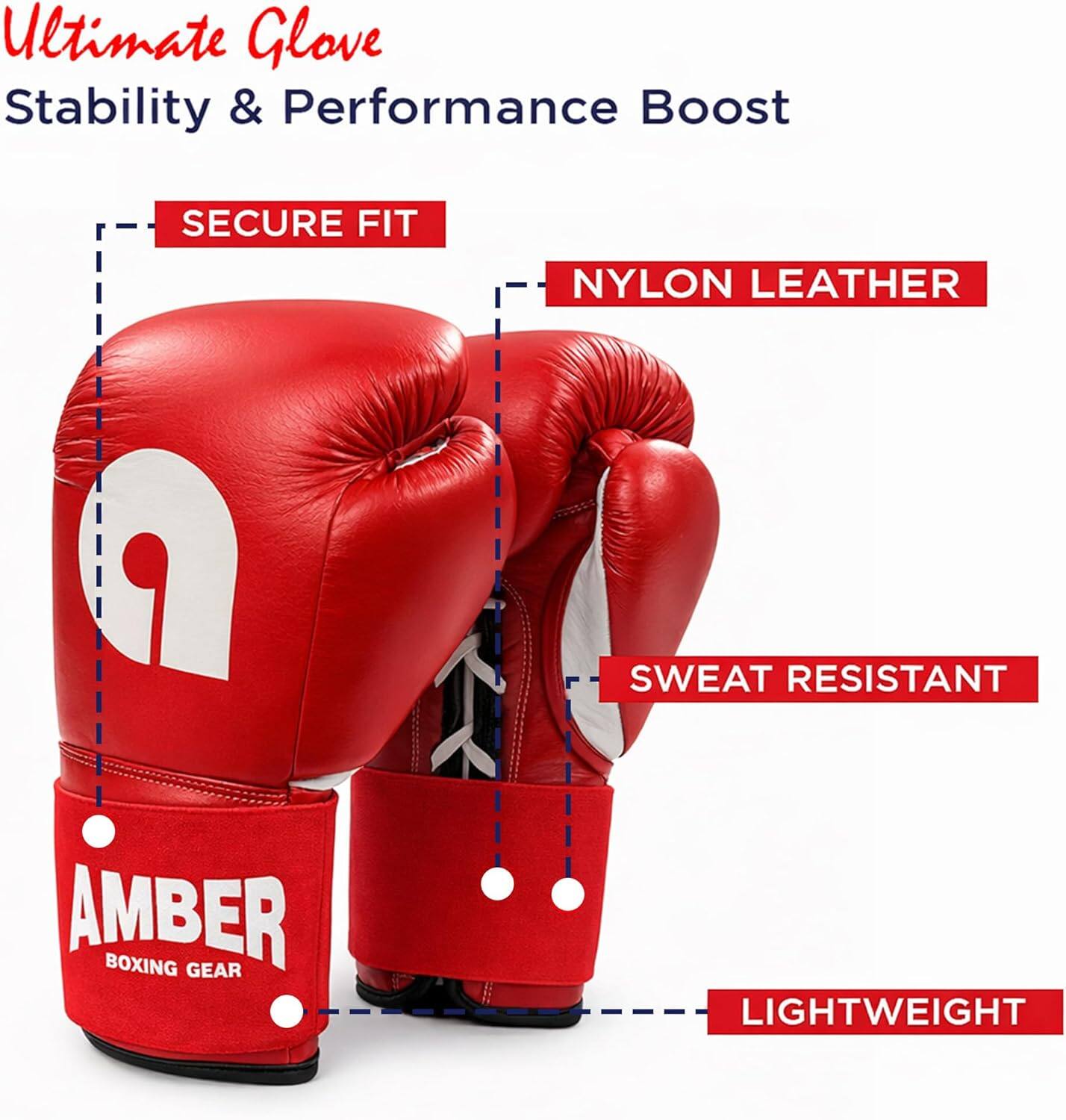Amber Sporting Goods Boxing Lace Covers Secure Fit Stability Training ...