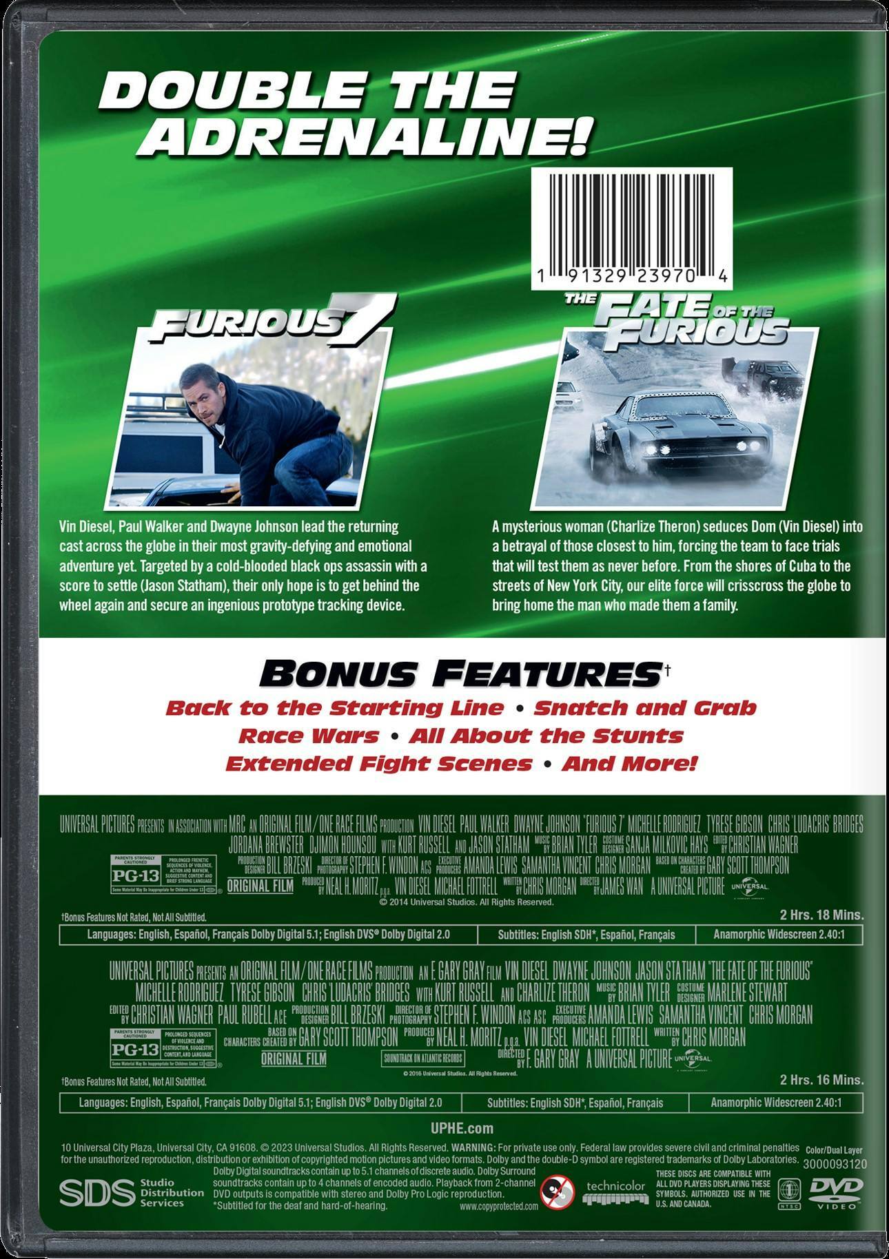 Fast & Furious 7 & 8 (DVD Double Feature) [DVD] [Standard] - Best Buy