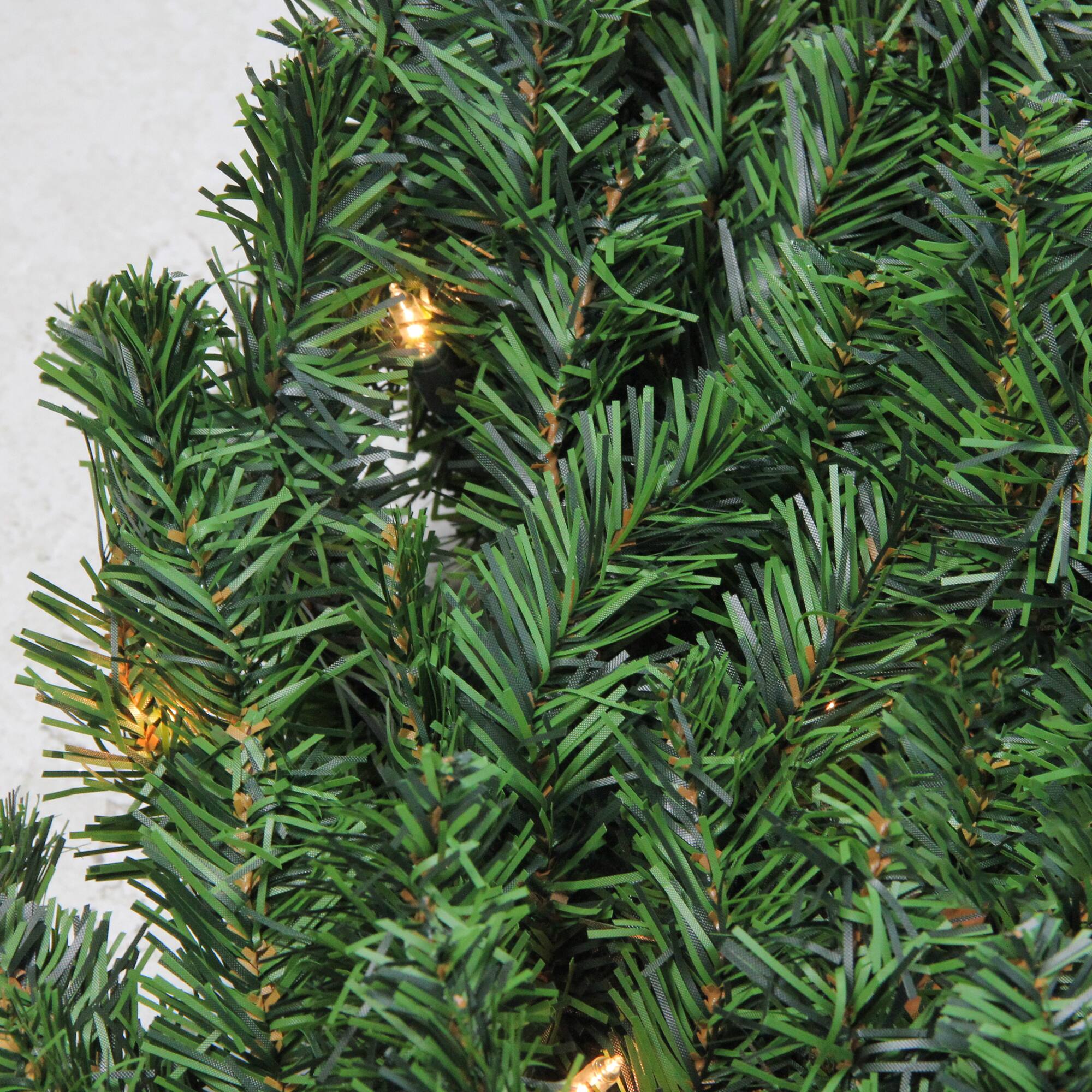 Northlight Pre Lit Canadian Pine Commercial Christmas Wreath 10' Clear ...