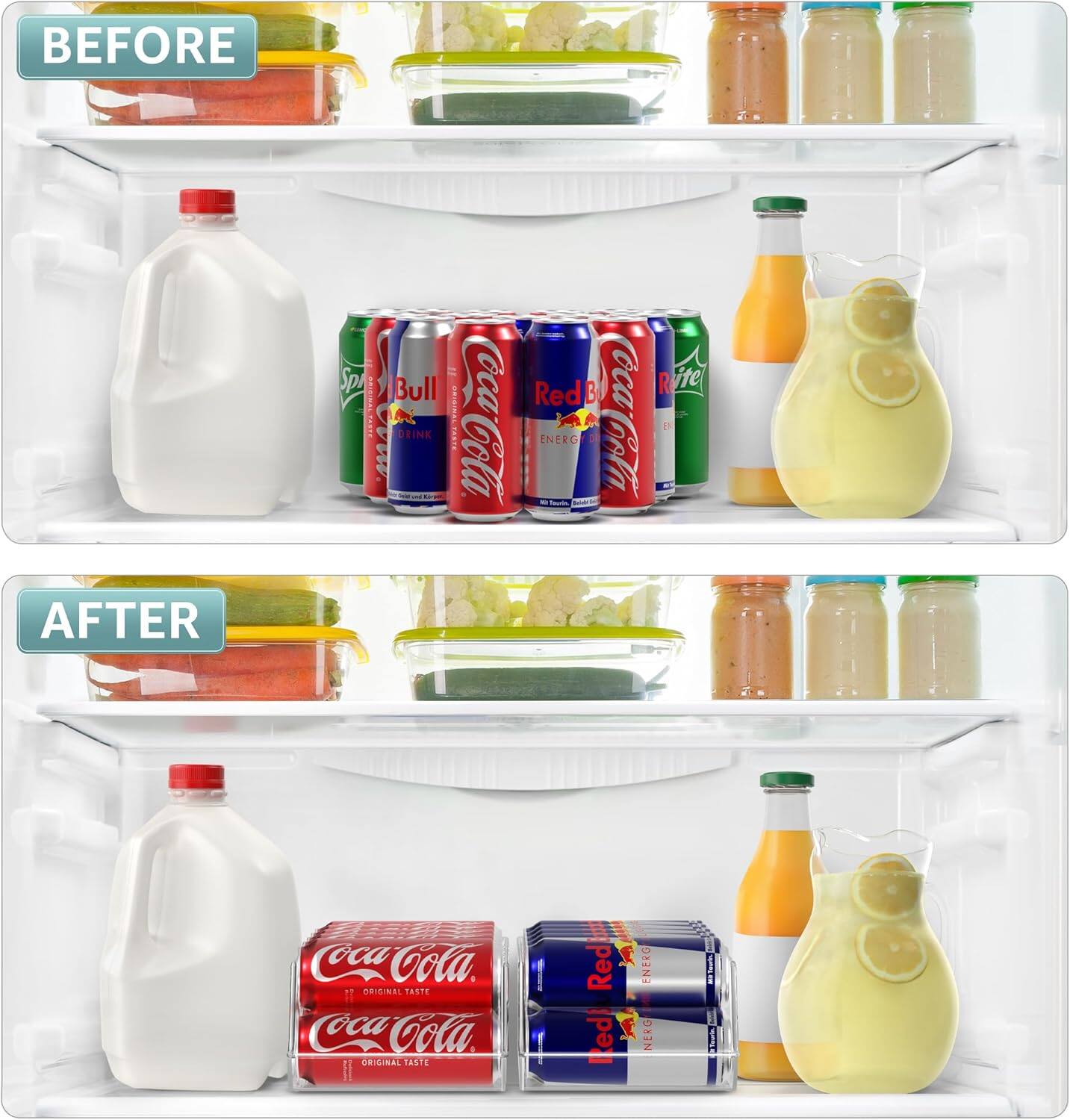 Sorbus Skinny Soda Can Organizers for Refrigerator Slim Can Holder ...