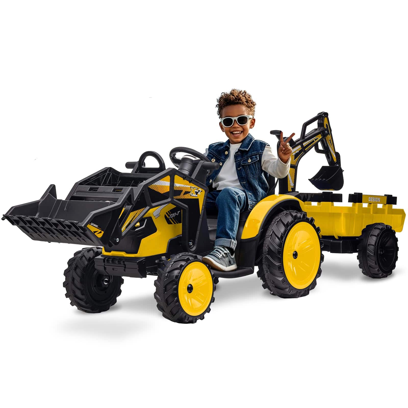 BIG Acekool - 3 in 1 Ride on Tractor, 24V Ride on Toy for Kids ...