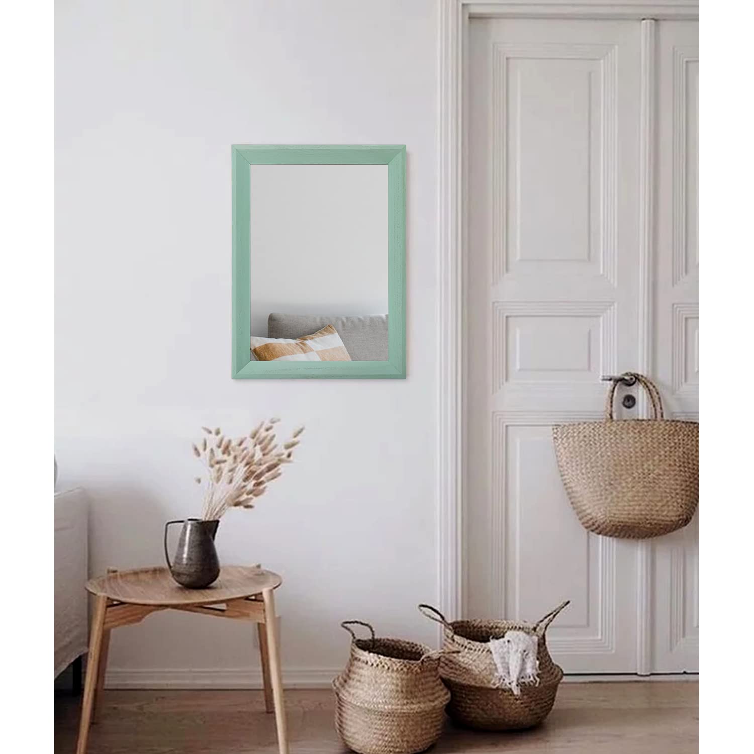 Cedar Assembly Wood Framed Mirror Rectangle Modern Farmhouse Wall ...