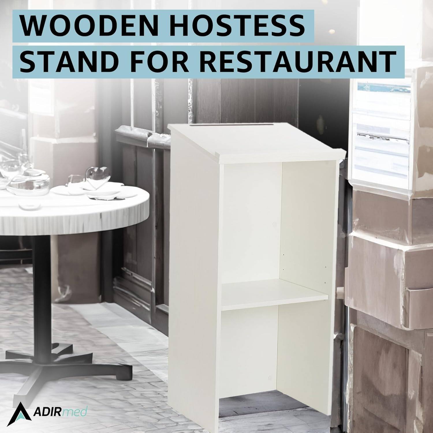 AdirOffice Podium Lectern, Wood Podium Presentation Lectern Stand with ...