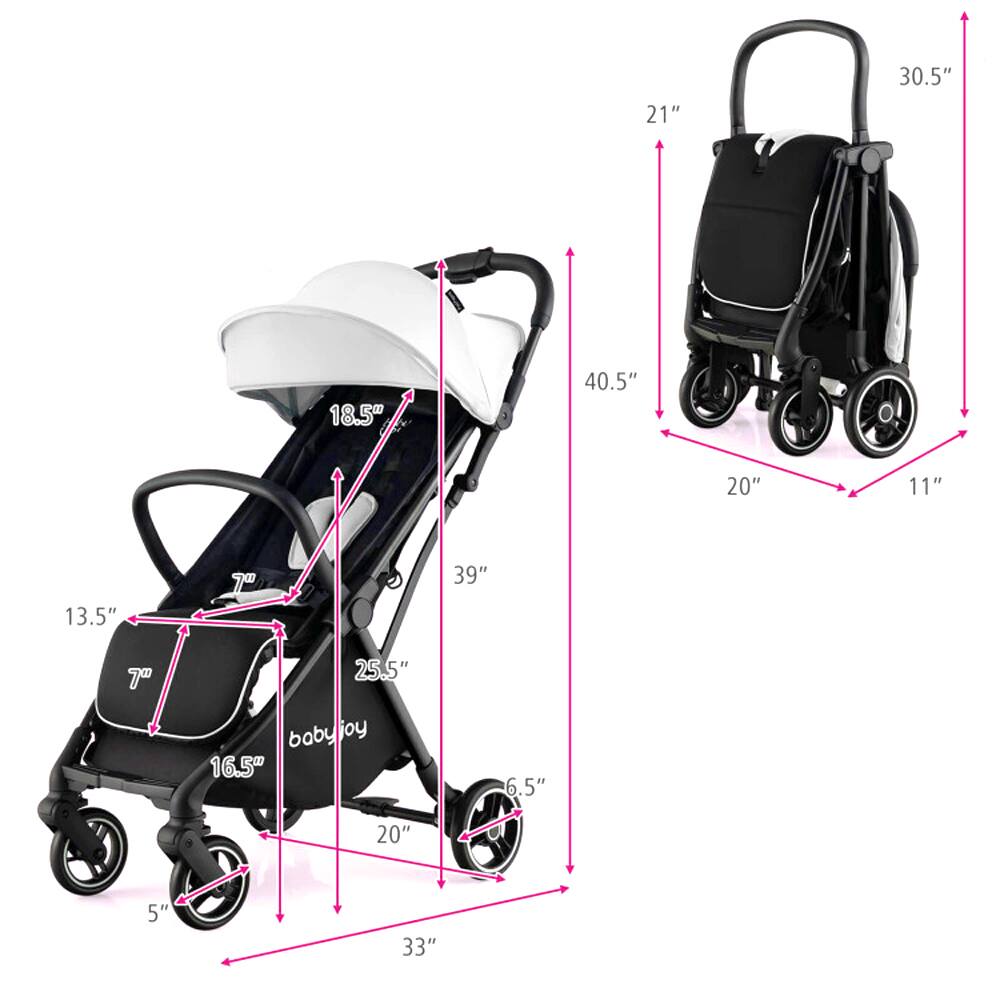 Hivvago Single Hand Fold Compact Baby Stroller with Lightweight ...