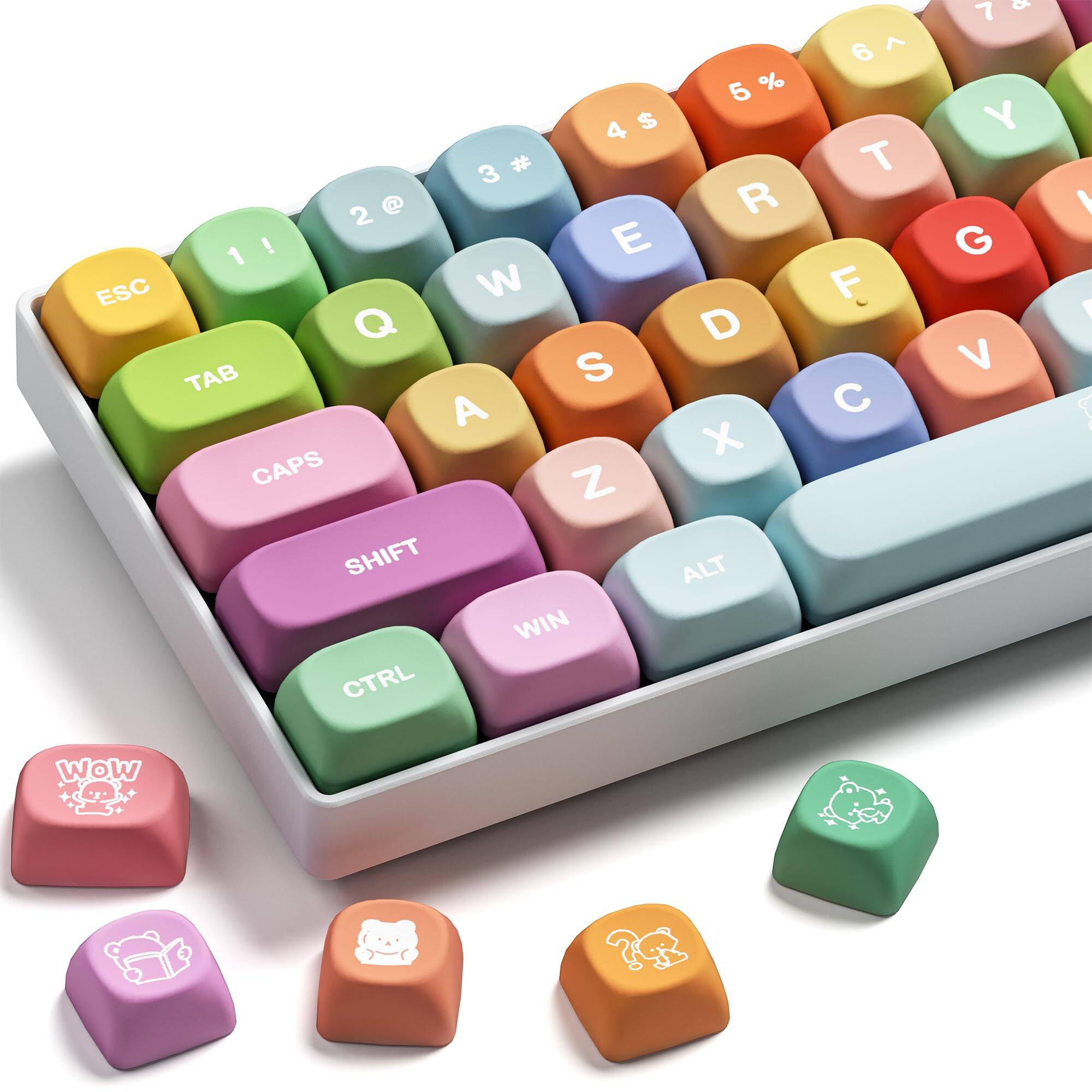 METALTON Xvx Cute Pbt Mao Profile Puppies Keycap Sets With Transparent ...