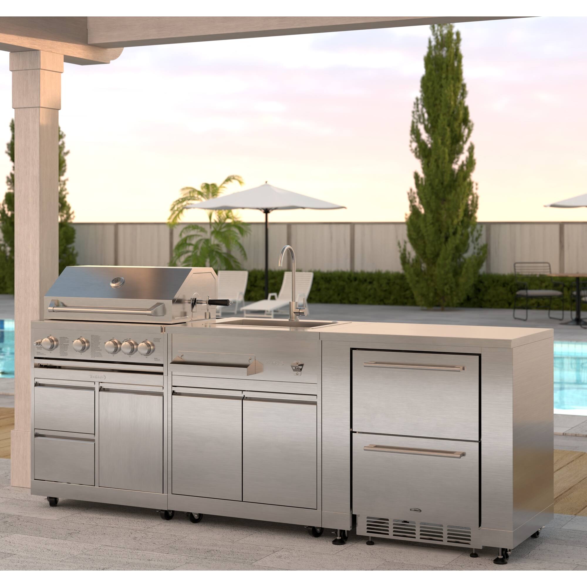 Koolmore Outdoor Modular Kitchen with a 30 in. BBQ Grill And Grill ...