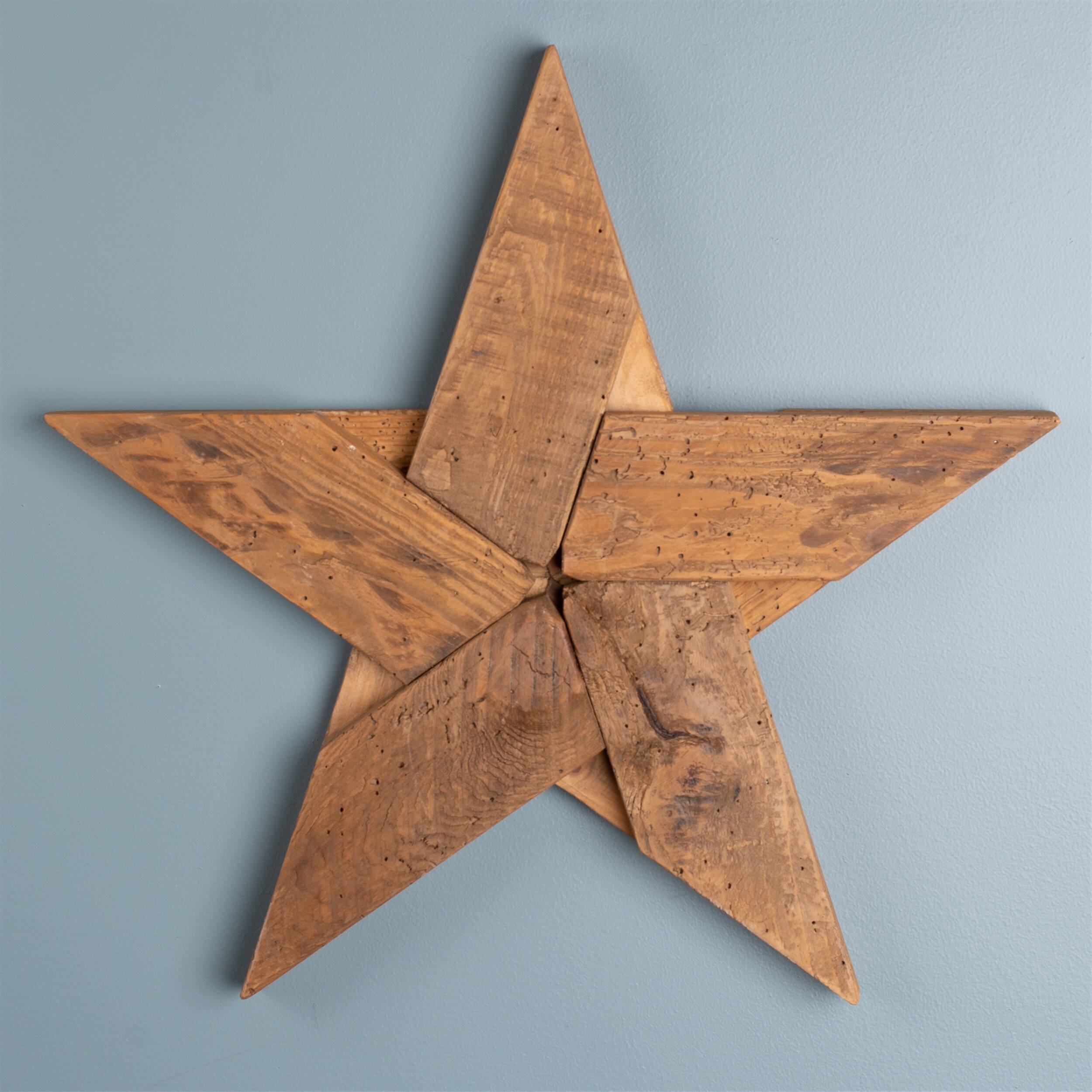 BreeBe Pine Wood Star Decor (Set of 2) Brown 86376DS - Best Buy