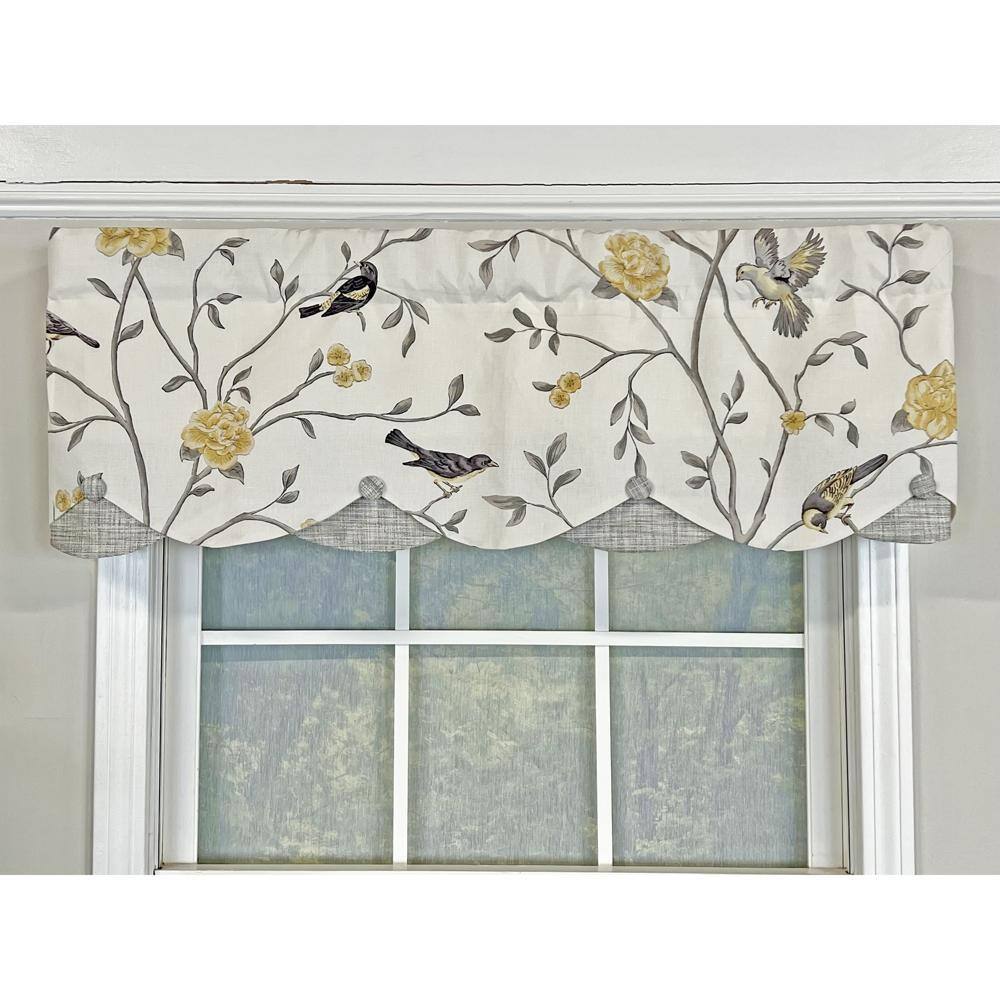 RLF Home Trend Bird Petticoat Valance 3"Rod Pocket, Contrast Bottom ...