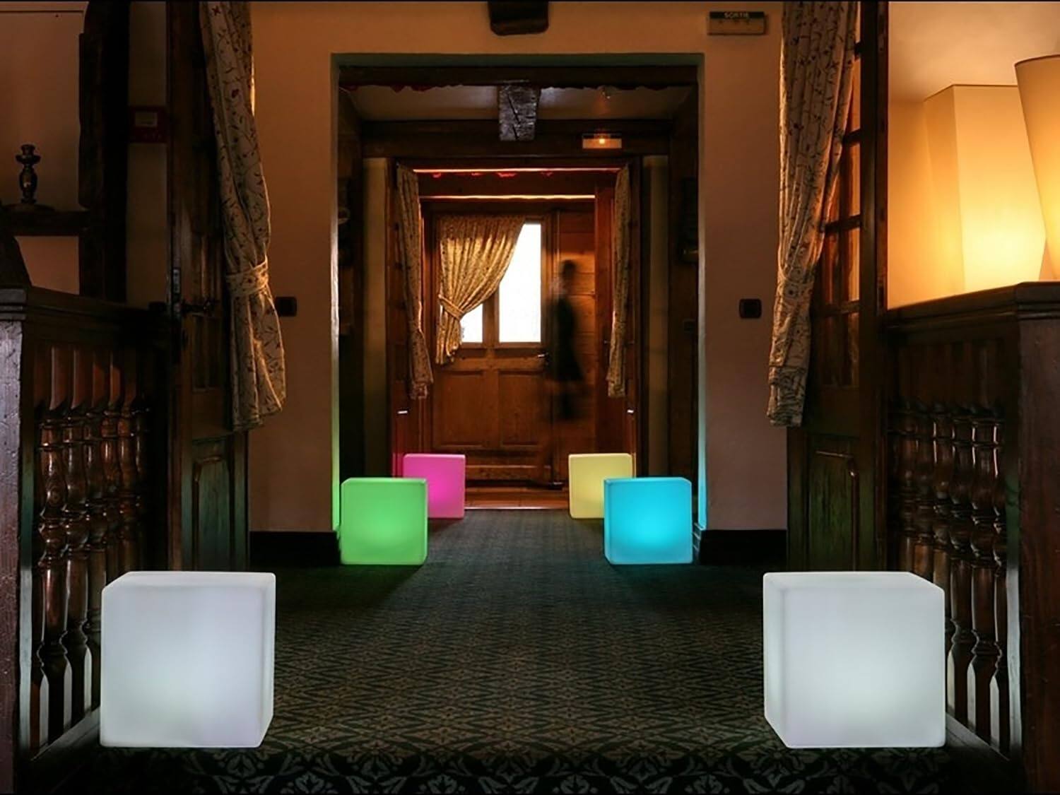 PO3TICJUNKI3 16 inch Rechargeable Led Cube Chair Light 16 Rgb Colors ...