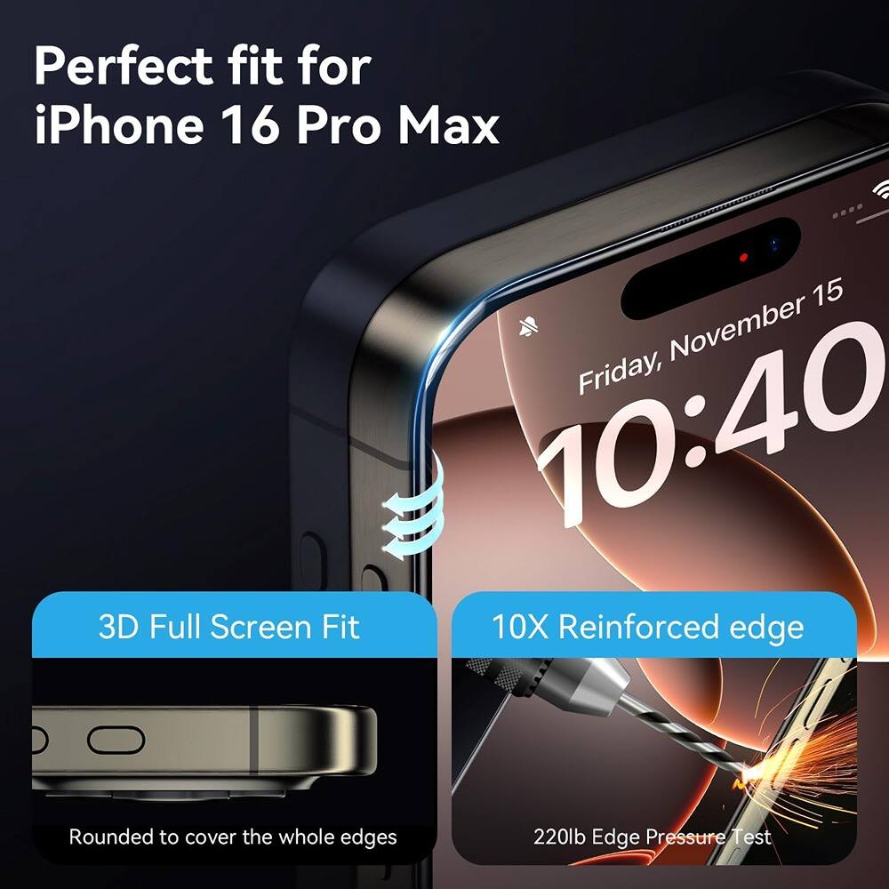 PARKER SLATER 2 Pack Privacy Screen Protector for iPhone 16 Pro Max 6.9 ...